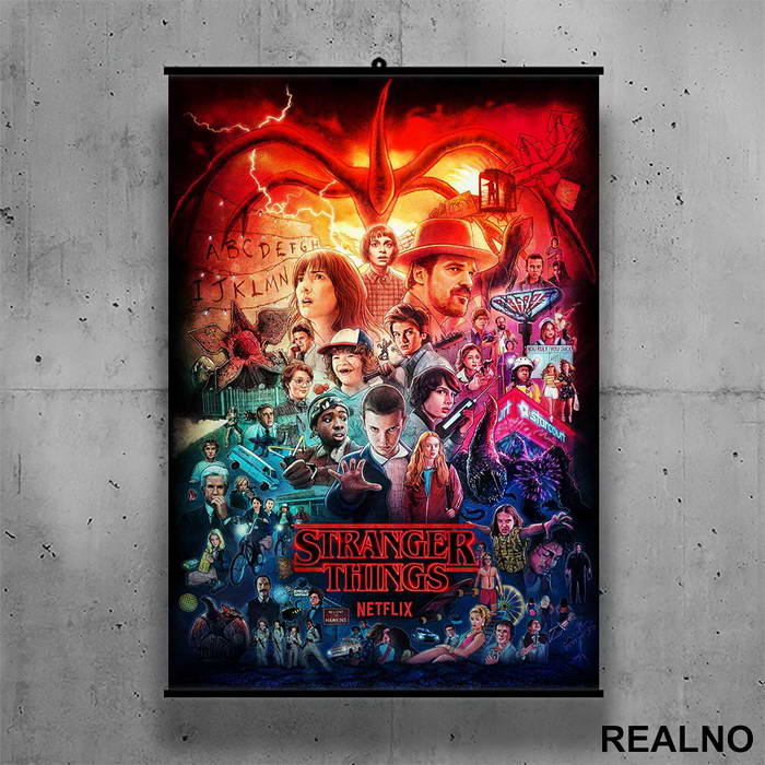 ALL CHARACTERS - STRANGER THINGS - POSTER SA NOSAČEM