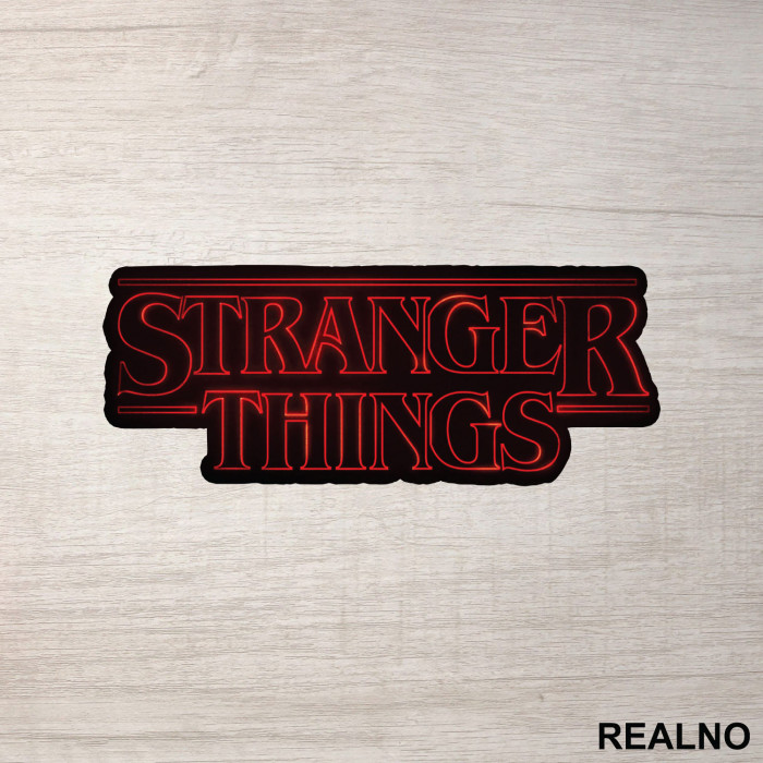 RED LOGO - STRANGER THINGS - NALEPNICA