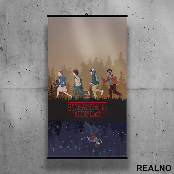 RUNNING - STRANGER THINGS - POSTER SA NOSAČEM