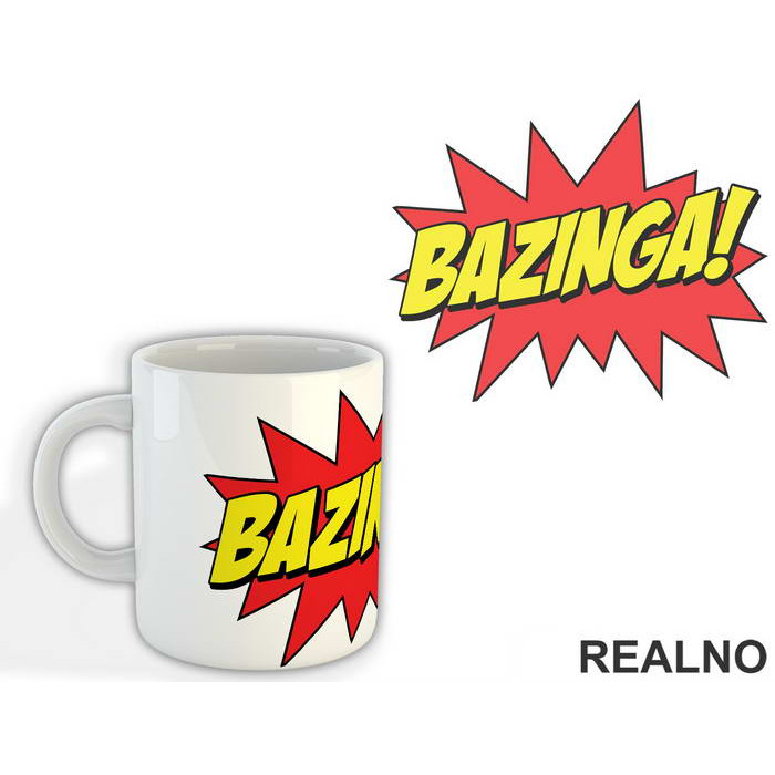 BAZINGA BOOM - THE BIG BANG THEORY - TBBT - ŠOLJA