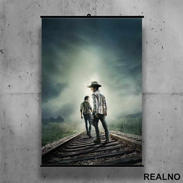 RICK AND CARL - THE WALKING DEAD - POSTER SA NOSAČEM