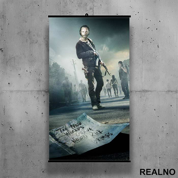 RICK AND THE GROUP - THE WALKING DEAD - POSTER SA NOSAČEM