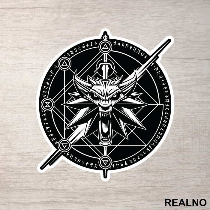 LOGO WITH RUNES - THE WITCHER - NALEPNICA