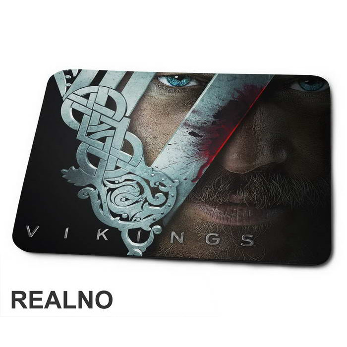 LOGO AND BLUE EYED RAGNAR - VIKINGS - PODLOGA ZA MIŠ