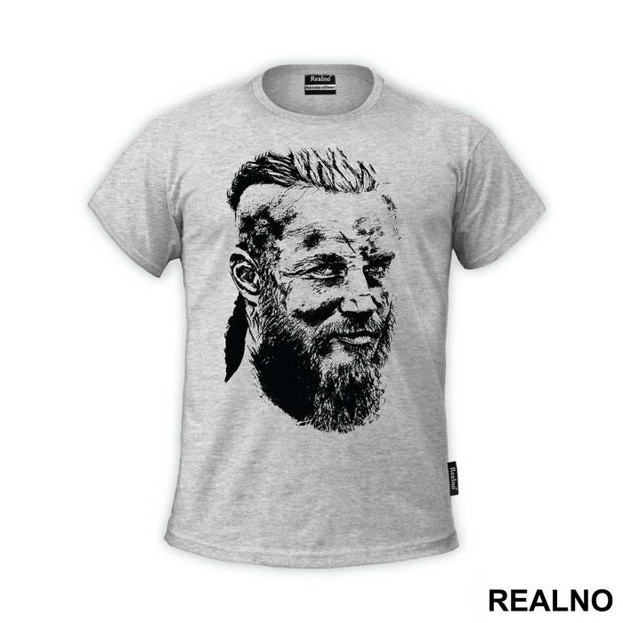 RAGNAR LOTHBROK - BLACK PORTRAIT - VIKINGS - MAJICA
