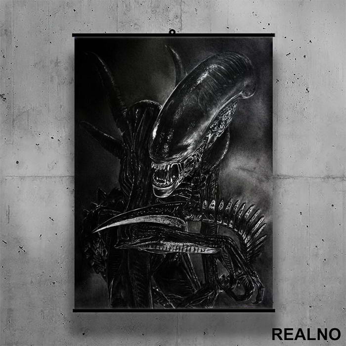 BLACK - ALIEN - POSTER SA NOSAČEM