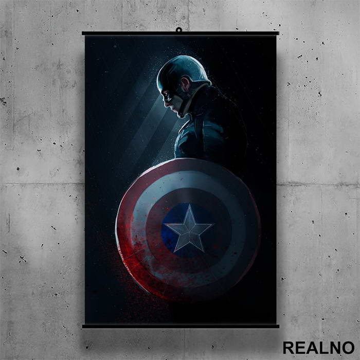 BLUE - CAPTAIN AMERICA - AVENGERS - POSTER SA NOSAČEM