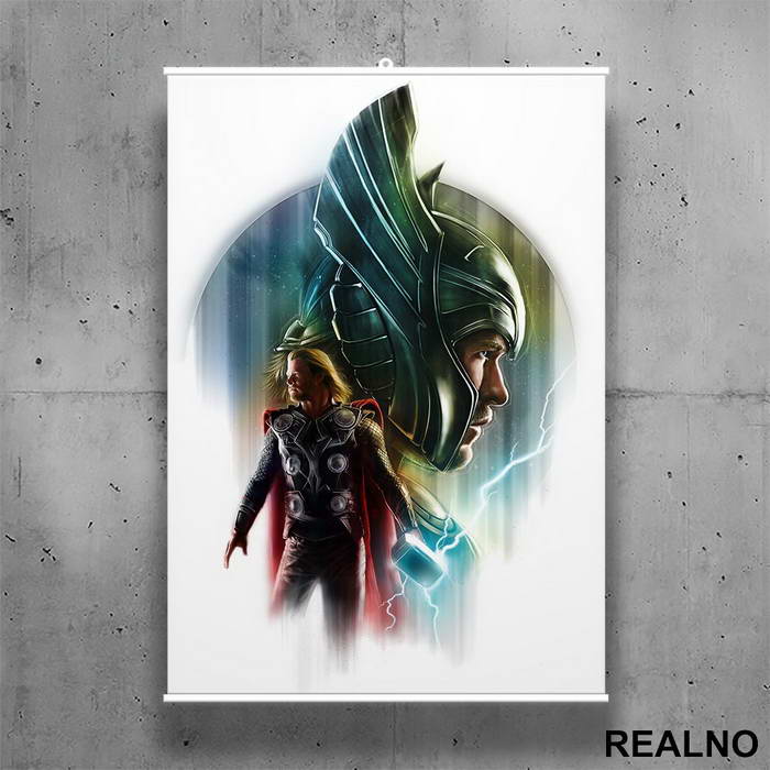 DOUBLE EXPOSURE - THOR - AVENGERS - POSTER SA NOSAČEM