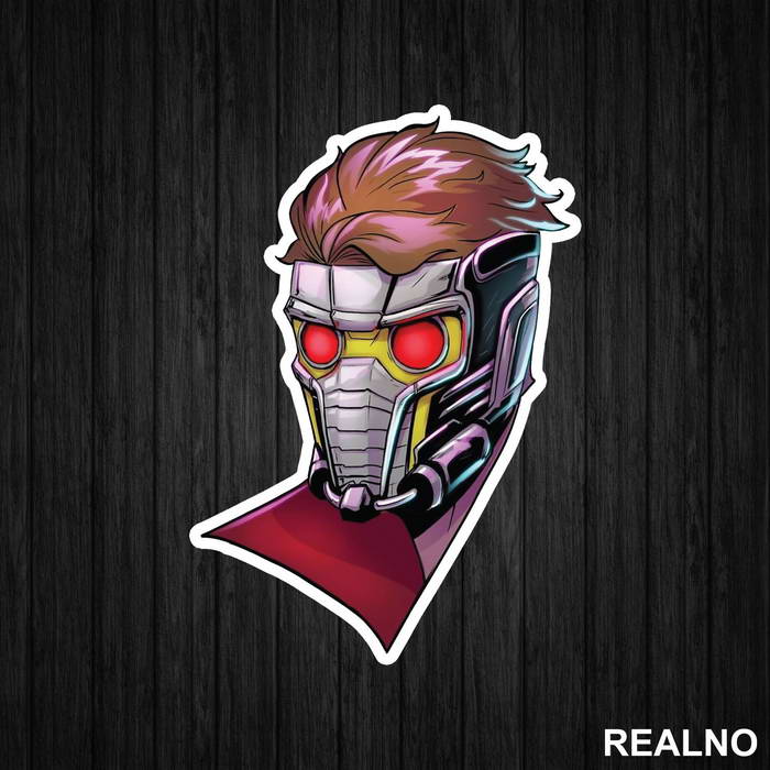 HEAD ILLUSTRATION - STAR LORD - GUARDIANS OF THE GALAXY - NALEPNICA