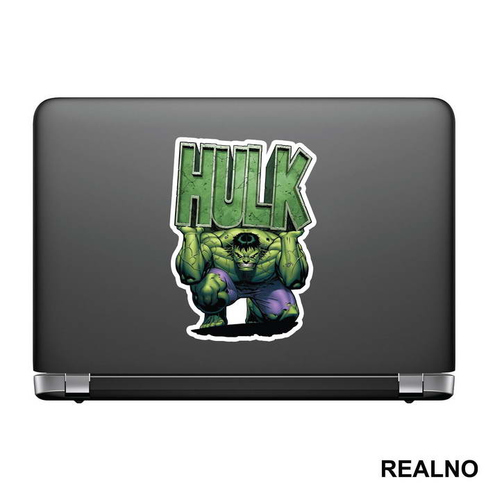 HOLDING STONE TEXT - HULK - AVENGERS - NALEPNICA