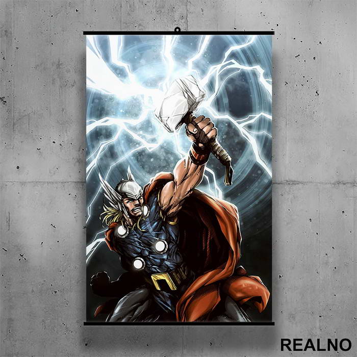 LIGHTNING - THOR - AVENGERS - POSTER SA NOSAČEM