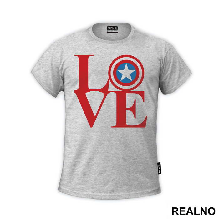 LOVE - CAPTAIN AMERICA - AVENGERS - MAJICA