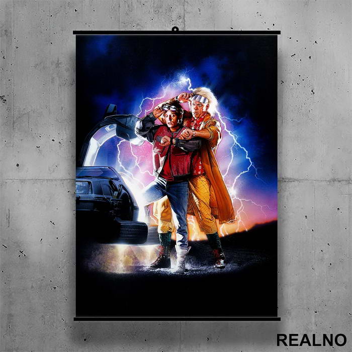 MARTY AND DOC - BACK TO THE FUTURE - POSTER SA NOSAČEM