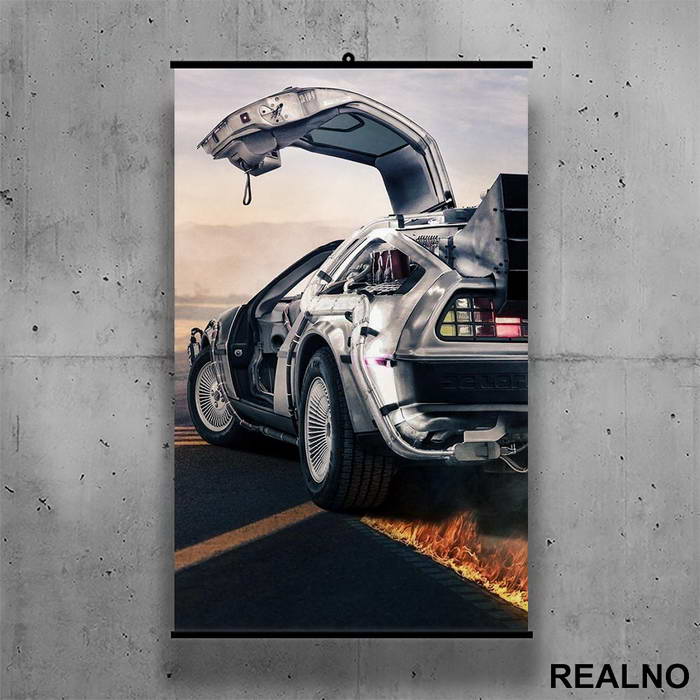 TIME MACHINE - BACK TO THE FUTURE - POSTER SA NOSAČEM