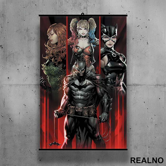 POISON IVY, HARLEY QUINN AND CATWOMAN - BATMAN - POSTER SA NOSAČEM