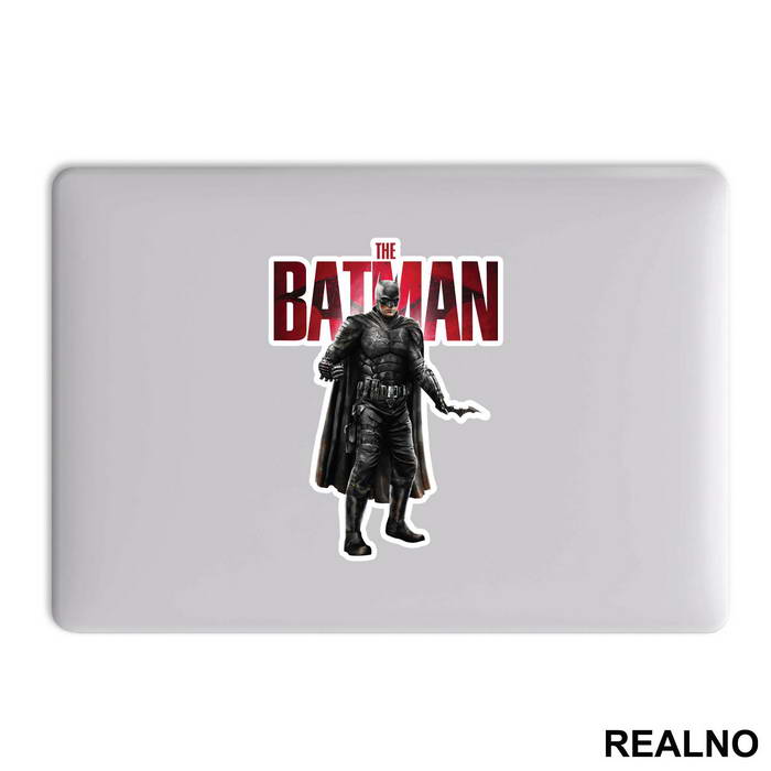 STANDING WITH RED LOGO - BATMAN - NALEPNICA