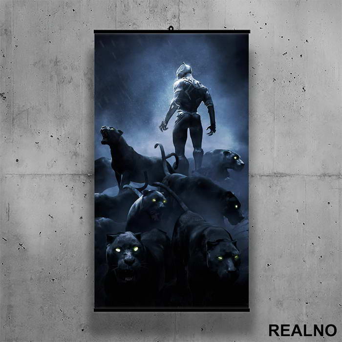 PANTHERS IN THE DARK - BLACK PANTHER - POSTER SA NOSAČEM