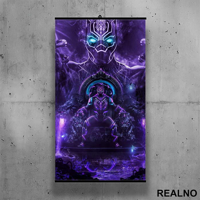 PURPLE THRONE - BLACK PANTHER - POSTER SA NOSAČEM