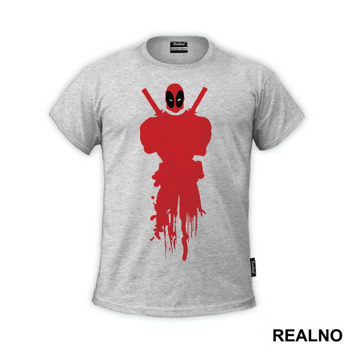 I BET YOU'RE WONDERING, WHY THE RED SUIT? WELL, THAT'S SO BAD GUYS CAN'T SEE ME BLEED! - DEADPOOL - MAJICA