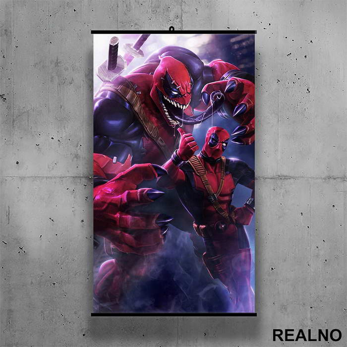 VENOMPOOL - DEADPOOL - POSTER SA NOSAČEM