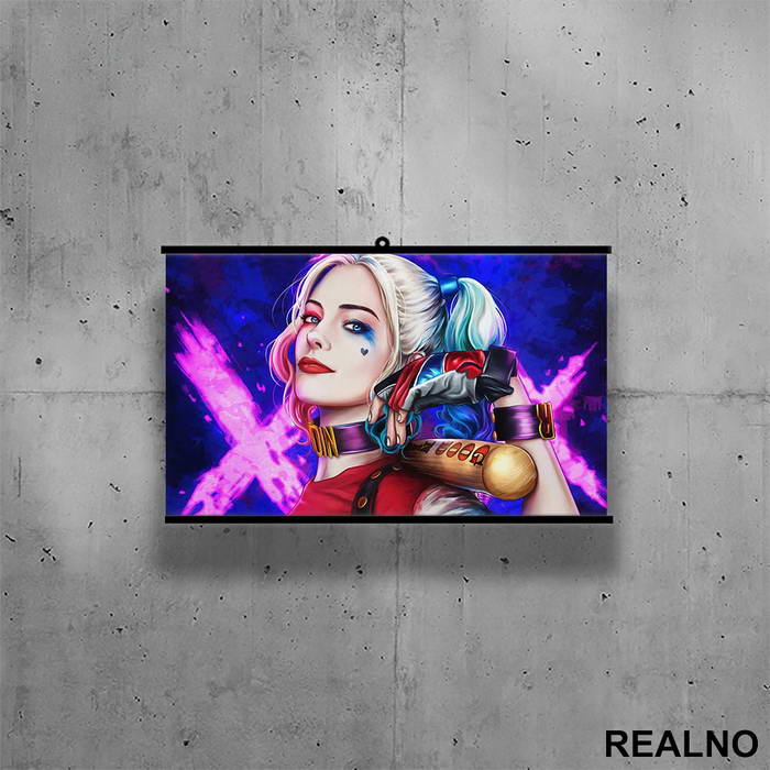 PURPLE PORTRAIT - HARLEY QUINN - POSTER SA NOSAČEM