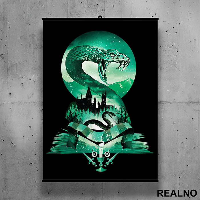 BOOK OF SLYTHERIN - HARRY POTTER - POSTER SA NOSAČEM