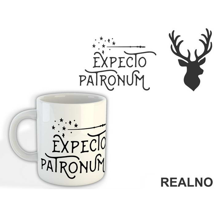 EXPECTO PATRONUM - WAND - HARRY POTTER - ŠOLJA