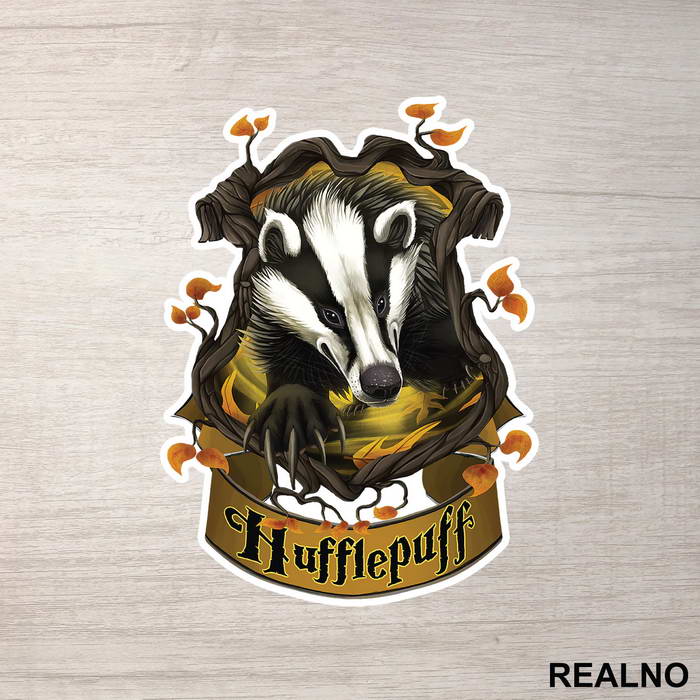 HUFFLEPUFF YELLOW BANNER - HARRY POTTER - NALEPNICA