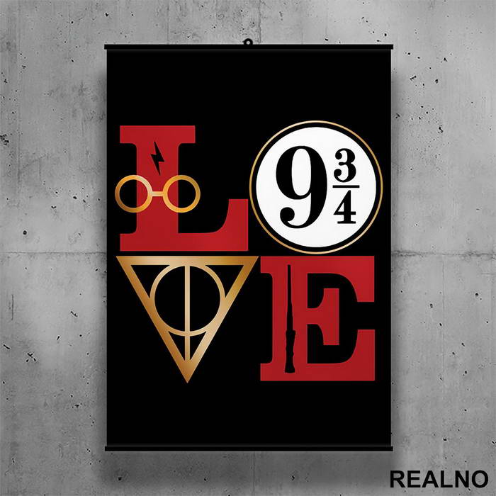 LOVE - SYMBOLS - HARRY POTTER - POSTER SA NOSAČEM