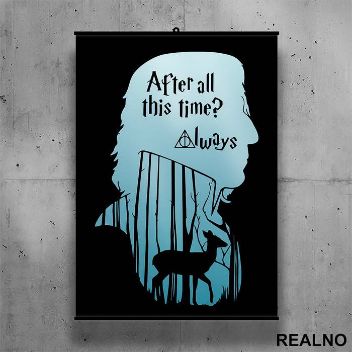 PROFESSOR SEVERUS SNAPE BLUE SILHOUETTE - HARRY POTTER - POSTER SA NOSAČEM