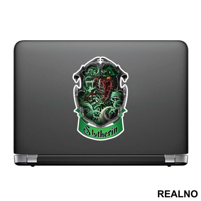 SLYTHERIN GREEN BANNER - HARRY POTTER - NALEPNICA