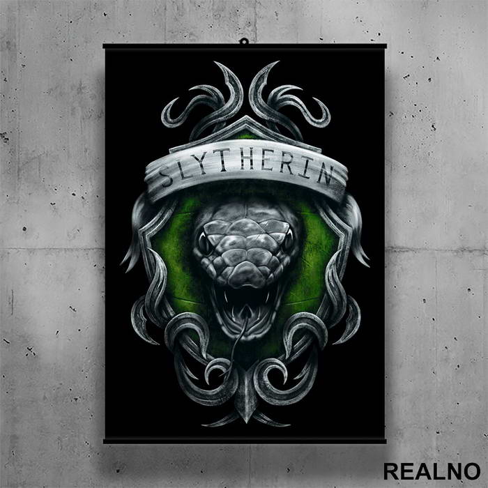 SLYTHERIN GREEN CREST - HARRY POTTER - POSTER SA NOSAČEM