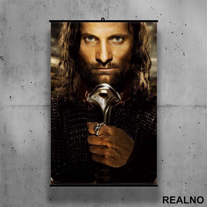 ARAGORN WITH SWORD - LORD OF THE RINGS - LOTR - POSTER SA NOSAČEM