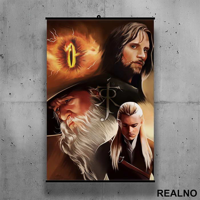 ARAGORN, LEGOLAS AND GANDALF - LORD OF THE RINGS - LOTR - POSTER SA NOSAČEM