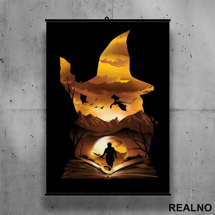 GANDALF AND MOUNTAINS - LORD OF THE RINGS - LOTR - POSTER SA NOSAČEM