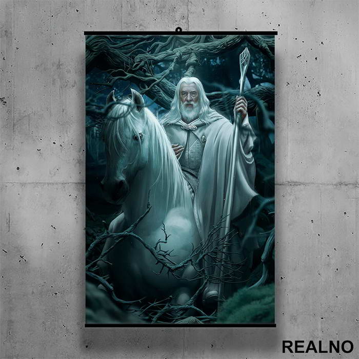 GANDALF THE WHITE - LORD OF THE RINGS - LOTR - POSTER SA NOSAČEM