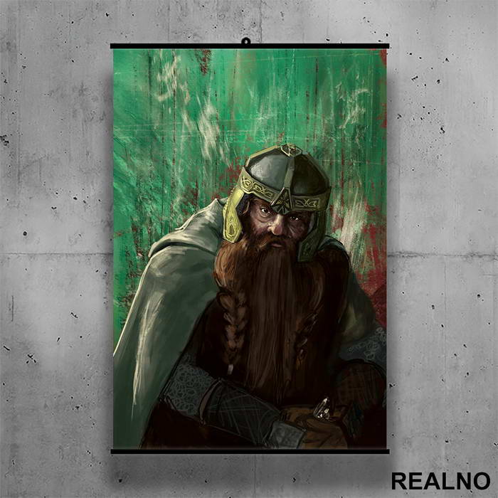 GIMLI - GREEN - LORD OF THE RINGS - LOTR - POSTER SA NOSAČEM