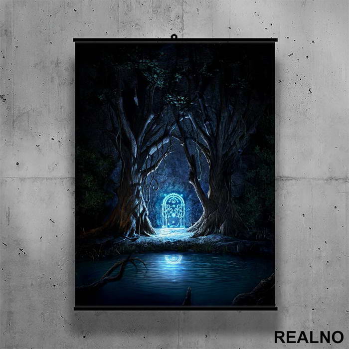 GLOWING - DOOR OF DURIN - LORD OF THE RINGS - LOTR - POSTER SA NOSAČEM