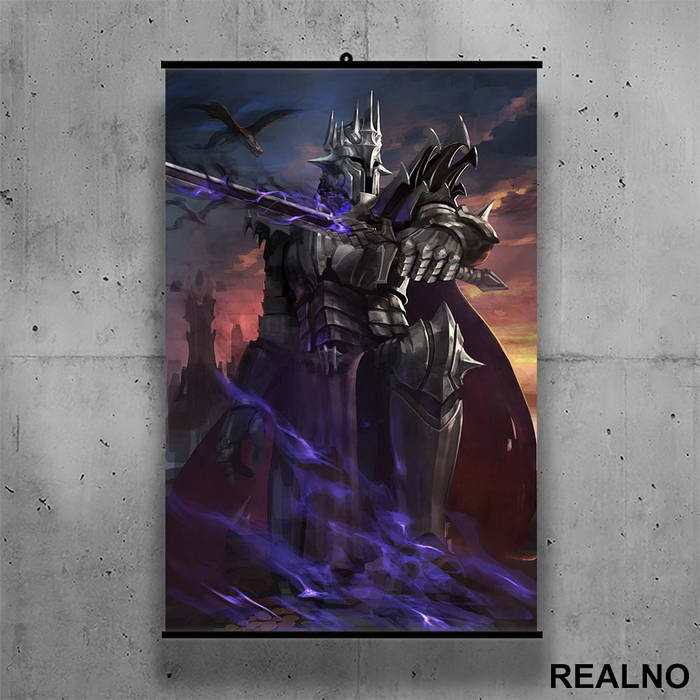 SAURON PURPLE - LORD OF THE RINGS - LOTR - POSTER SA NOSAČEM