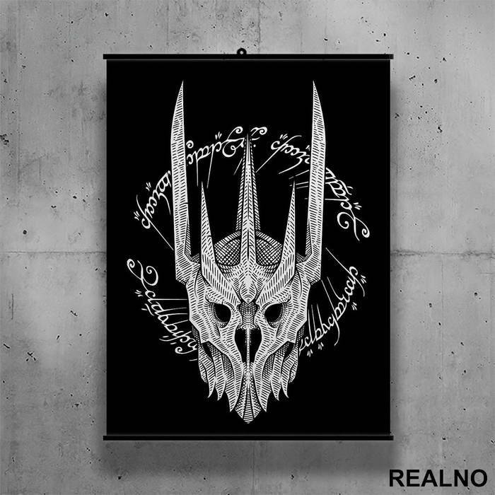 WHITE HEAD SAURON - LORD OF THE RINGS - LOTR - POSTER SA NOSAČEM