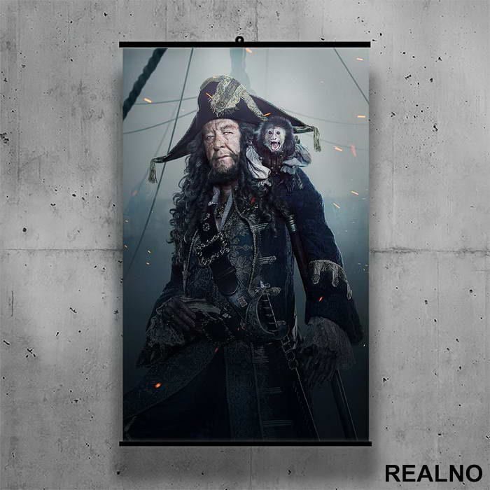 CAPTAIN BARBOSSA - PIRATES OF THE CARIBBEAN - POSTER SA NOSAČEM