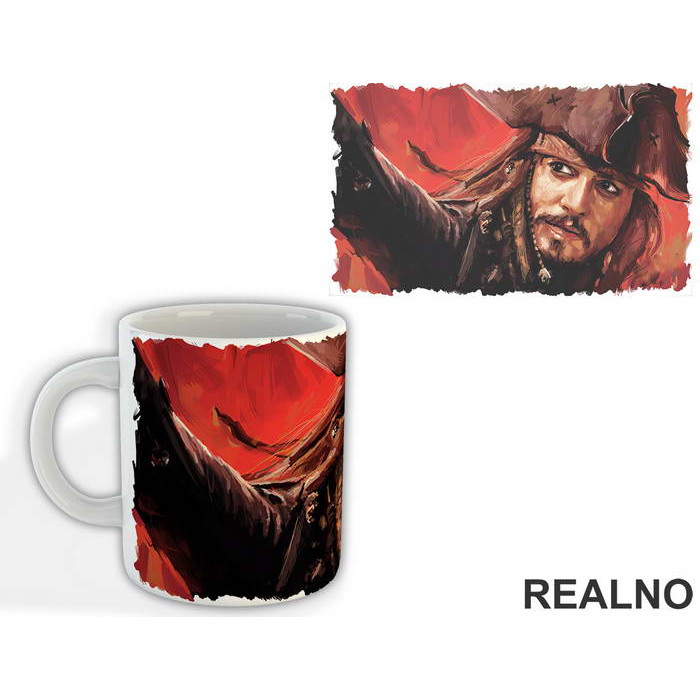 CAPTAIN JACK RED PORTRAIT - PIRATES OF THE CARIBBEAN - ŠOLJA