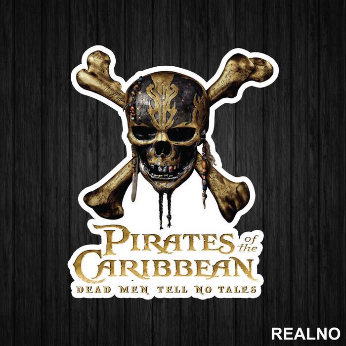 DEAD MAN TELL NO TALES SKULL - PIRATES OF THE CARIBBEAN - NALEPNICA