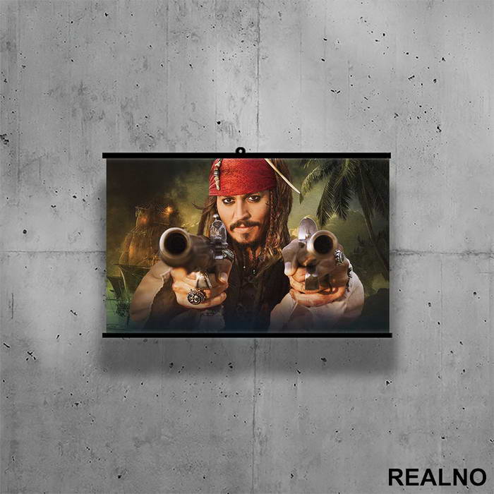 JACK SPARROW'S PISTOLS - COLOR - PIRATES OF THE CARIBBEAN - POSTER SA NOSAČEM