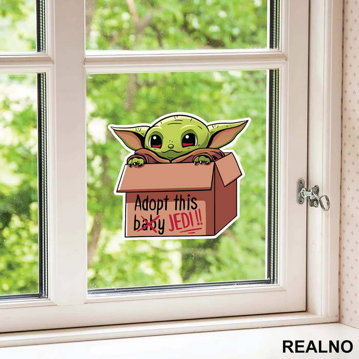 ADOPT THIS JEDI - BABY YODA - MANDALORIAN - STAR WARS - NALEPNICA