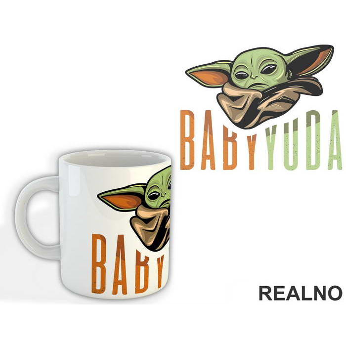 BABY YODA TALL TEXT - YODA - MANDALORIAN - STAR WARS - ŠOLJA