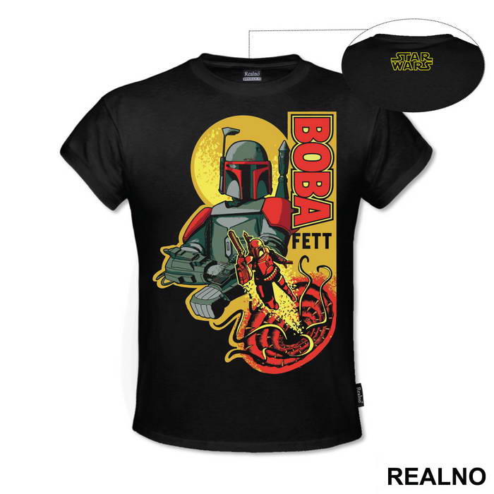 BOBA FETT FLYING OUT OF SARLACC - STAR WARS - MAJICA