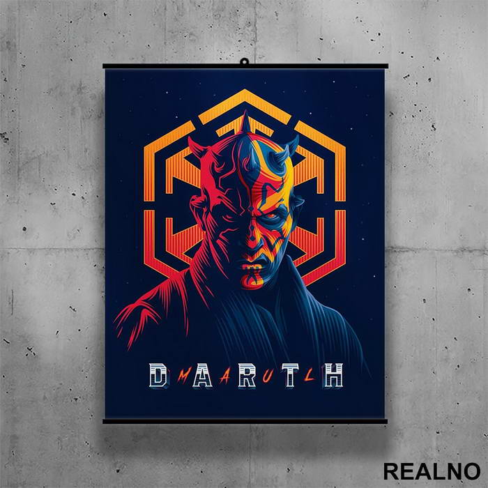 DARTH MAUL COLORFUL PORTRAIT - STAR WARS - POSTER SA NOSAČEM