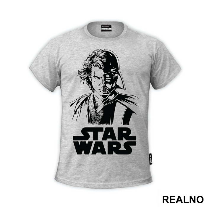 HALF ANAKIN SKYWALKER HALF DARTH VADER - STAR WARS - MAJICA