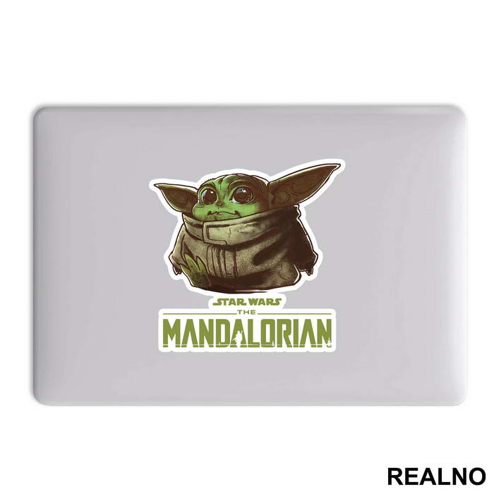 SITTING - BABY YODA - MANDALORIAN - STAR WARS - NALEPNICA